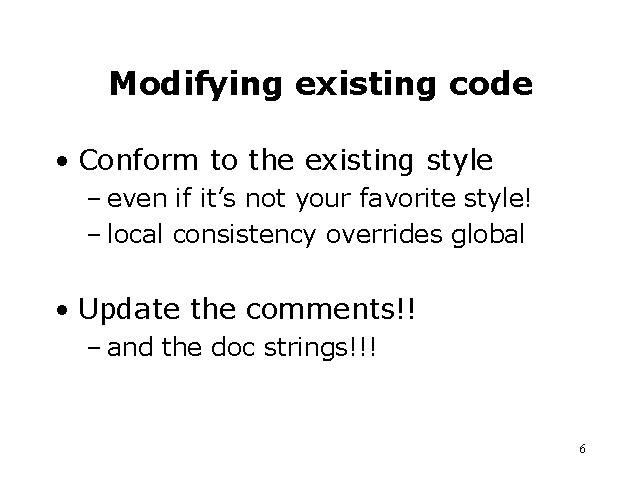 Modifying existing code