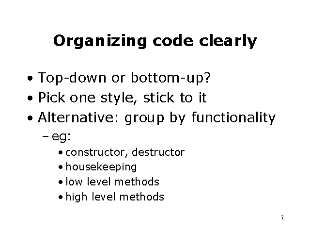 Organizing code clearly